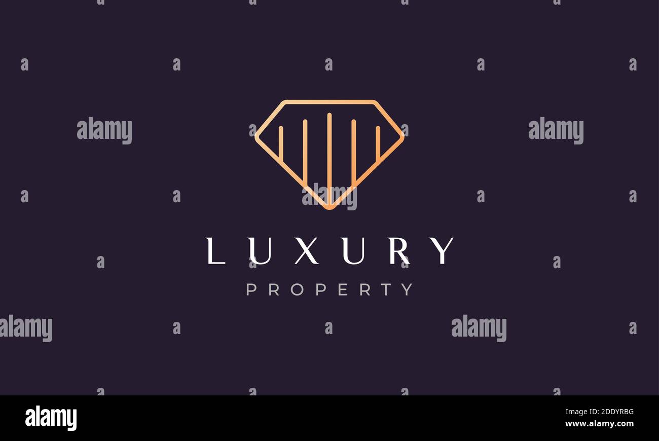 Simple property diamond logo in a modern and luxury style Stock Vector ...