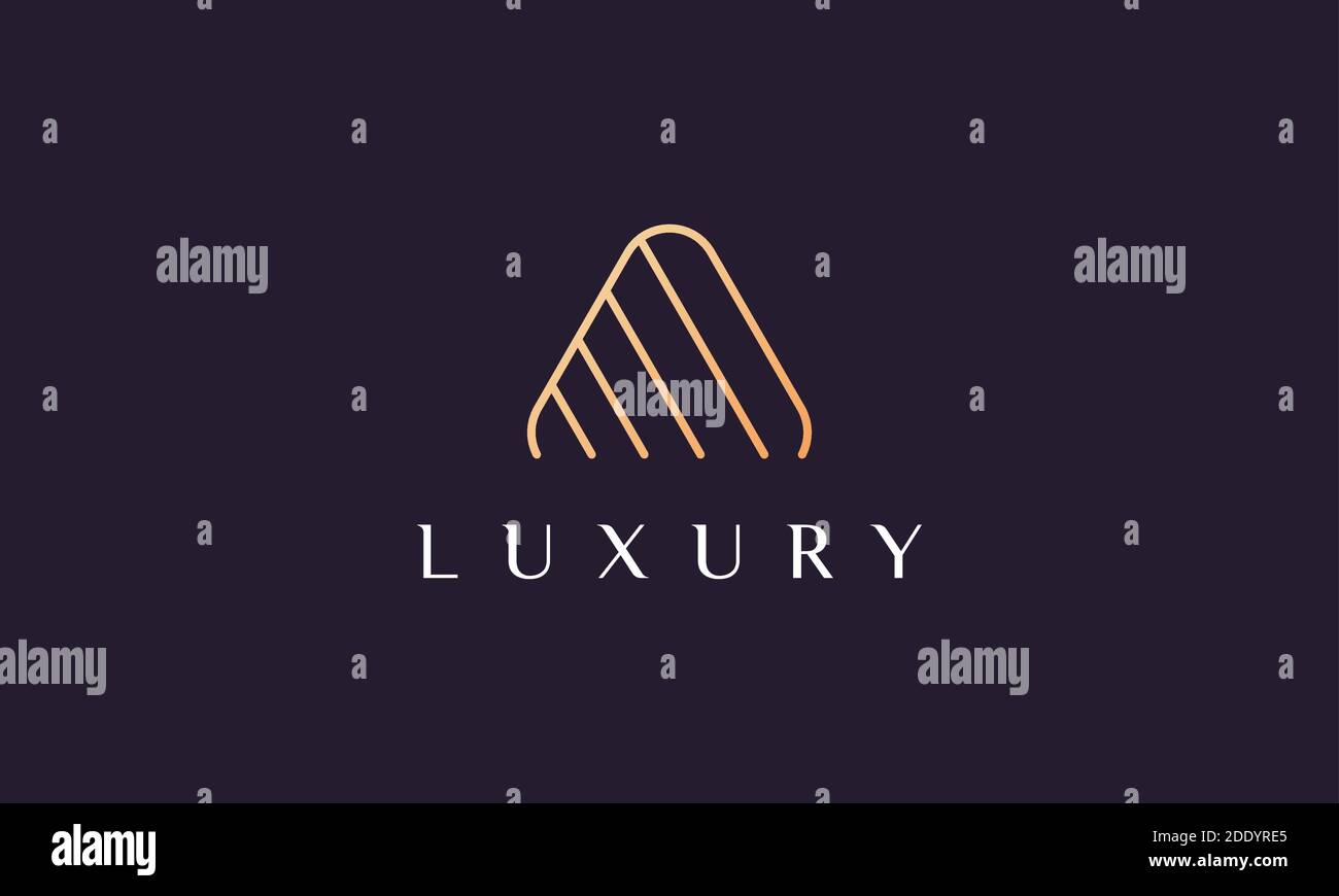 Abstract line triangle logo in modern and luxury style Stock Vector ...
