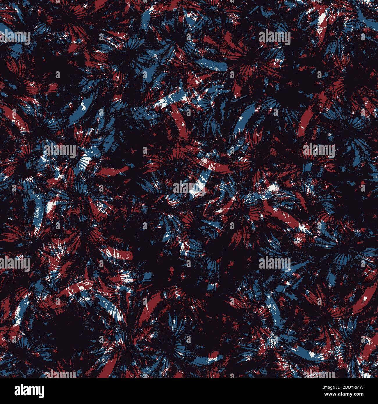 Seamless tropical pattern in red blue black white Stock Photo - Alamy