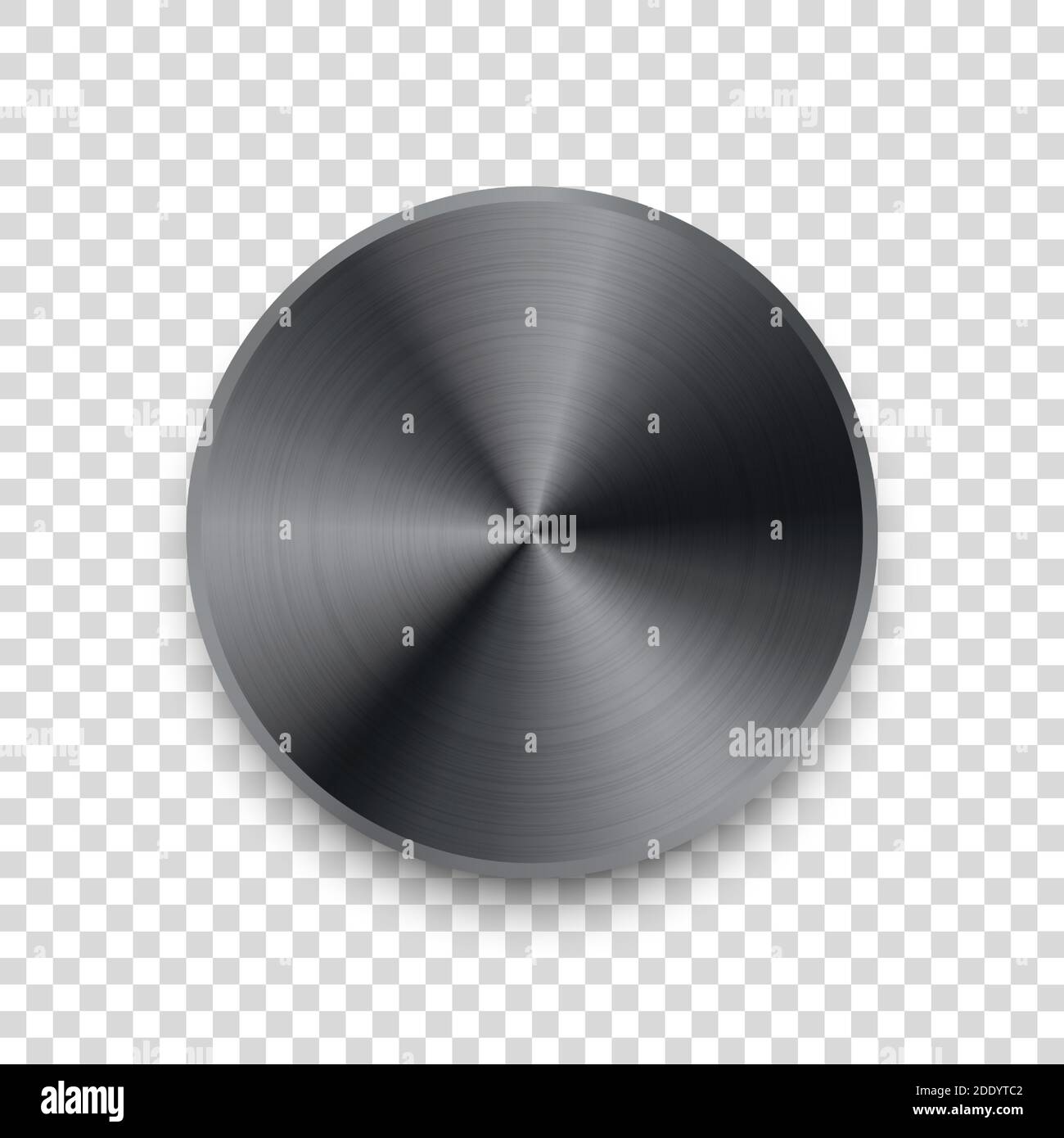 Realistic metal chrome button. Silver steel volume control knob ...