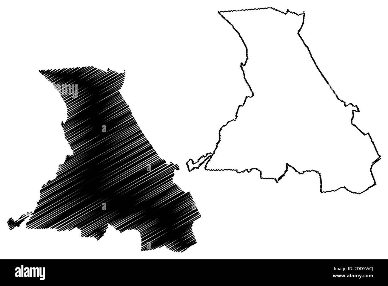 Nandi County (Republic of Kenya, Rift Valley Province) map vector ...
