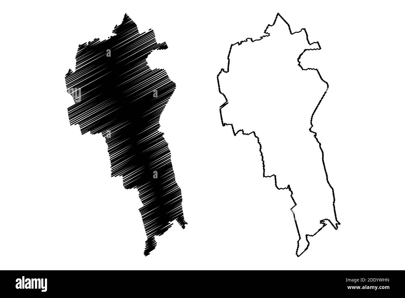Nyandarua County (Republic of Kenya, Central Province) map vector ...