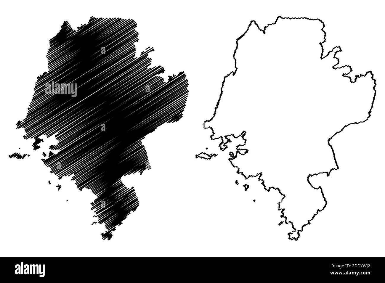 Siaya County (Republic of Kenya, Nyanza Province) map vector ...