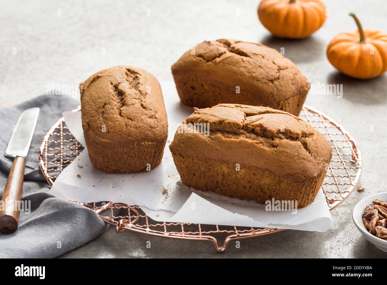 Miniature Pumpkin Bread Loaves Stock Photo - Alamy