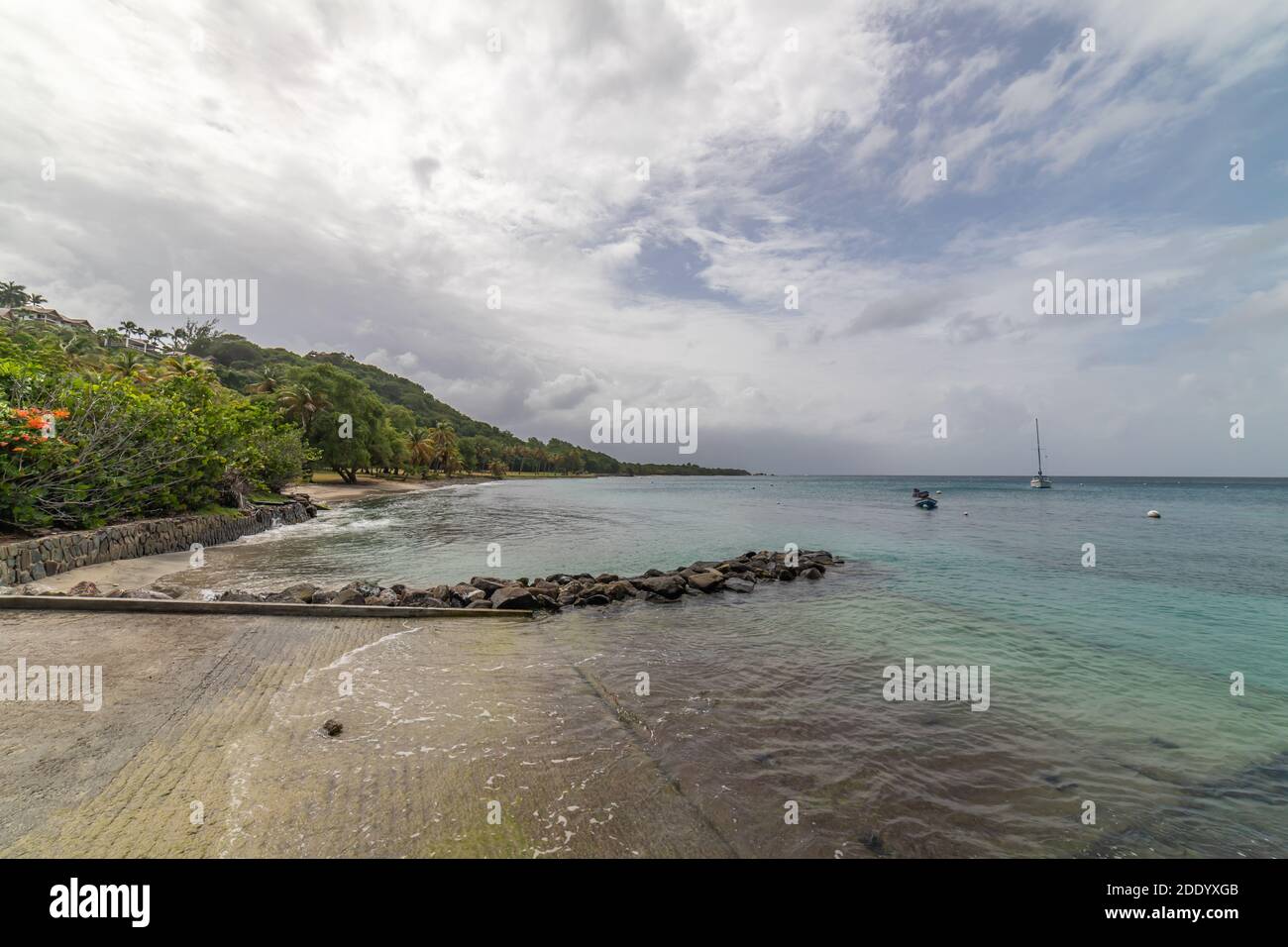 Saint Vincent and the Grenadines, Britannia bay beach, Mustique Stock ...