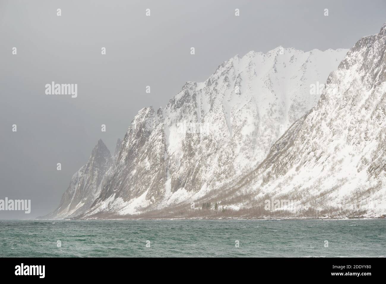 Winter landscape of breathtaking fjords scenery of Senja island in ...