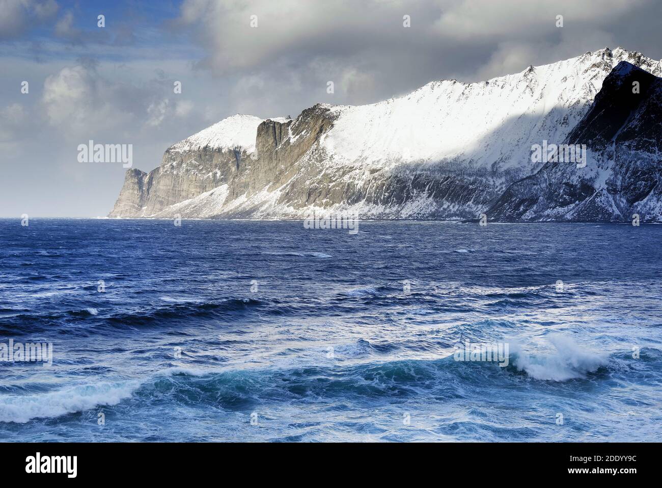 Winter landscape of breathtaking fjords scenery of Senja island in ...