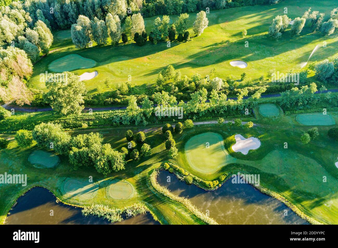aerial view of golf course Stock Photo - Alamy