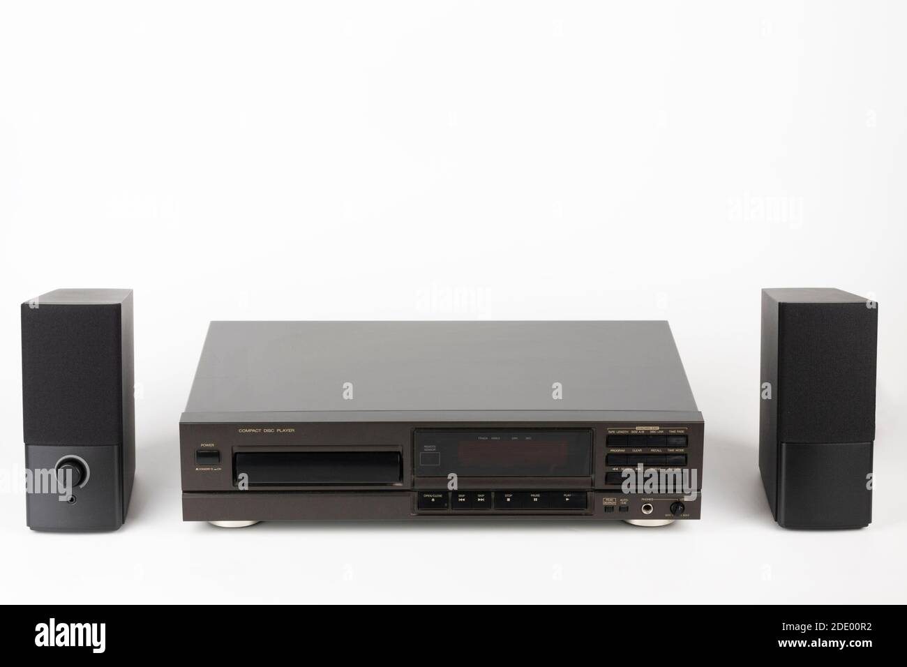 CD Player Stereo Hi-fi and two stereo speakers. High-end audio ...