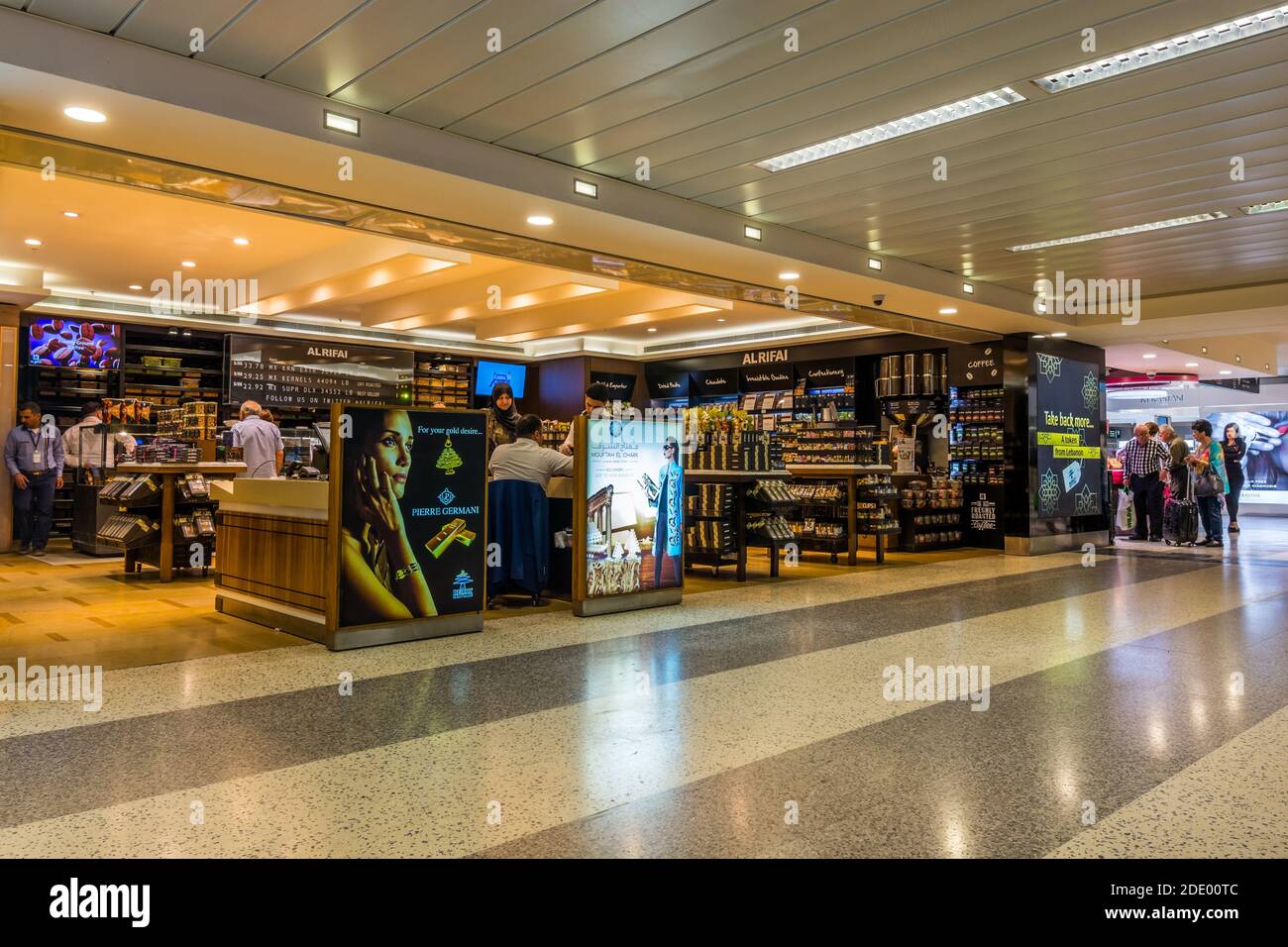Duty free shops in at the departure terminal in the Beirut Rafic Hariri ...