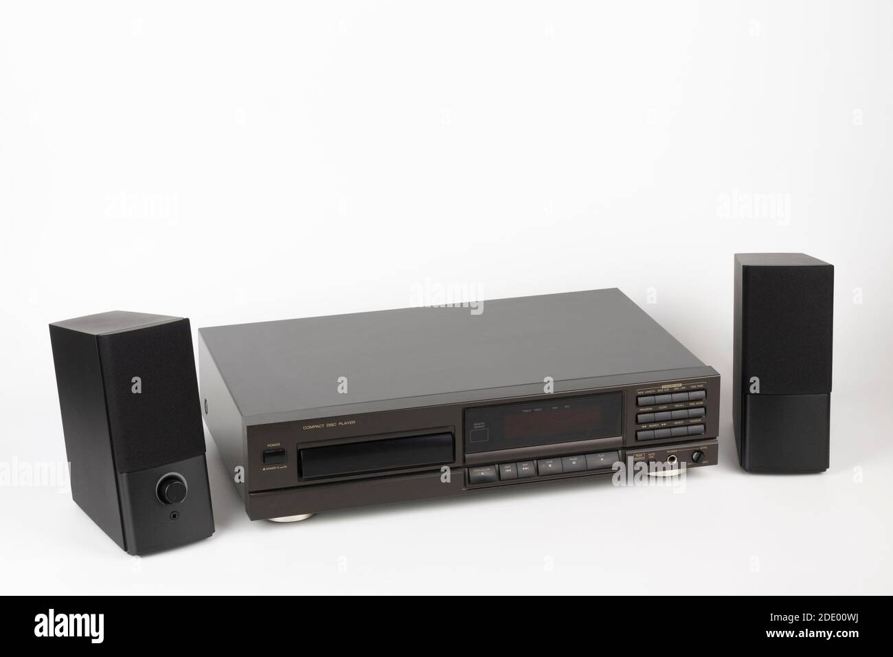 CD Player Stereo Hi-fi and two stereo speakers. High-end audio ...