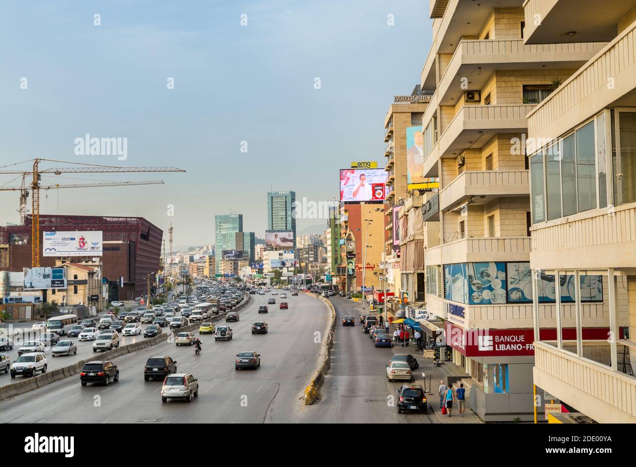 Street view with buildings in Beirut of Lebanon Stock Photo - Alamy