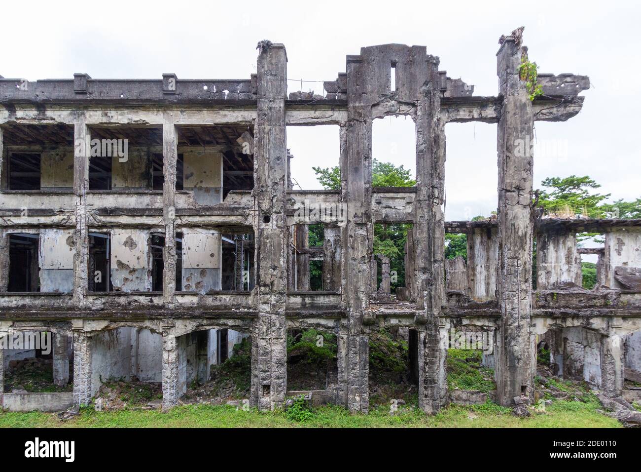The Mile Long Barracks ruins in Corregidor island, Philippines Stock ...