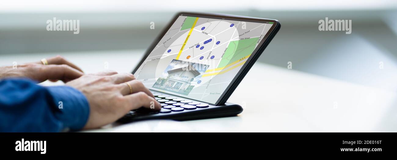Real Estate Property Search Online. House Map Stock Photo - Alamy