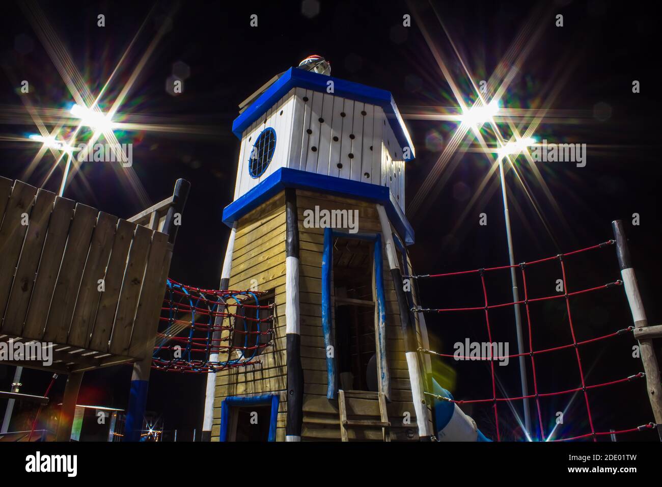 Playground at Night Stock Photo - Alamy