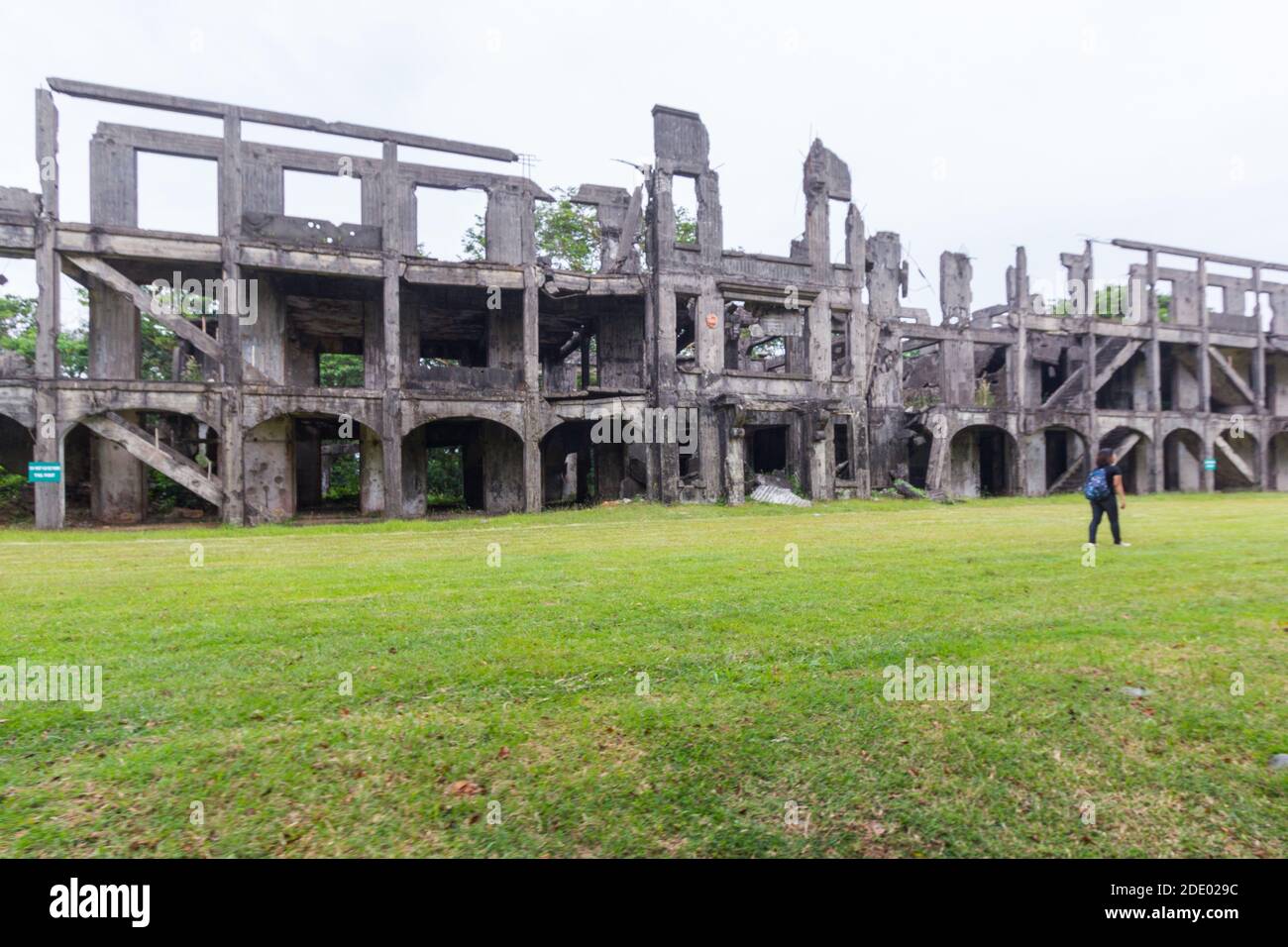 The Mile Long Barracks ruins in Corregidor island, Philippines Stock ...