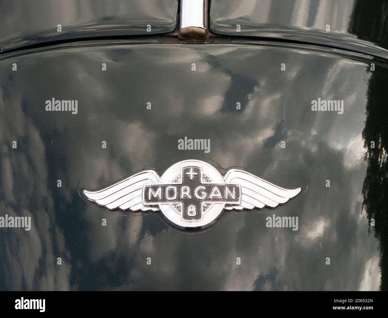 Morgan 8 badge on classic Morgan car Stock Photo - Alamy