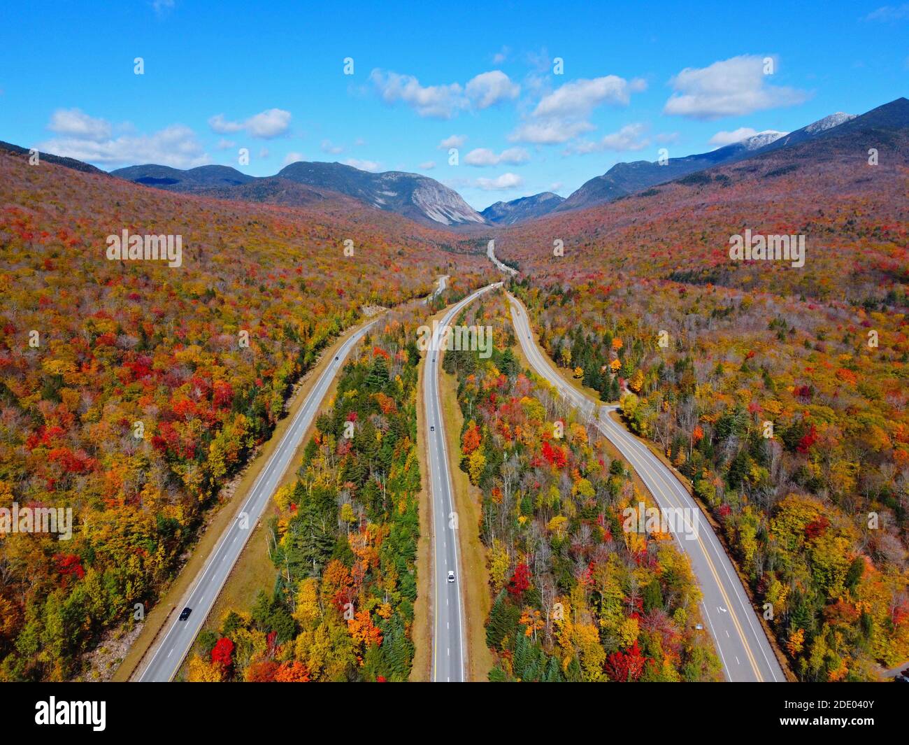 Interstate Highway I-93 across Franconia Notch between Cannon Mountain ...