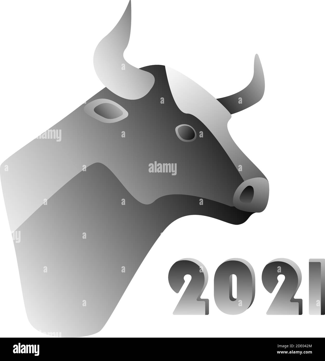 2021 year ox bull Black and White Stock Photos & Images - Alamy