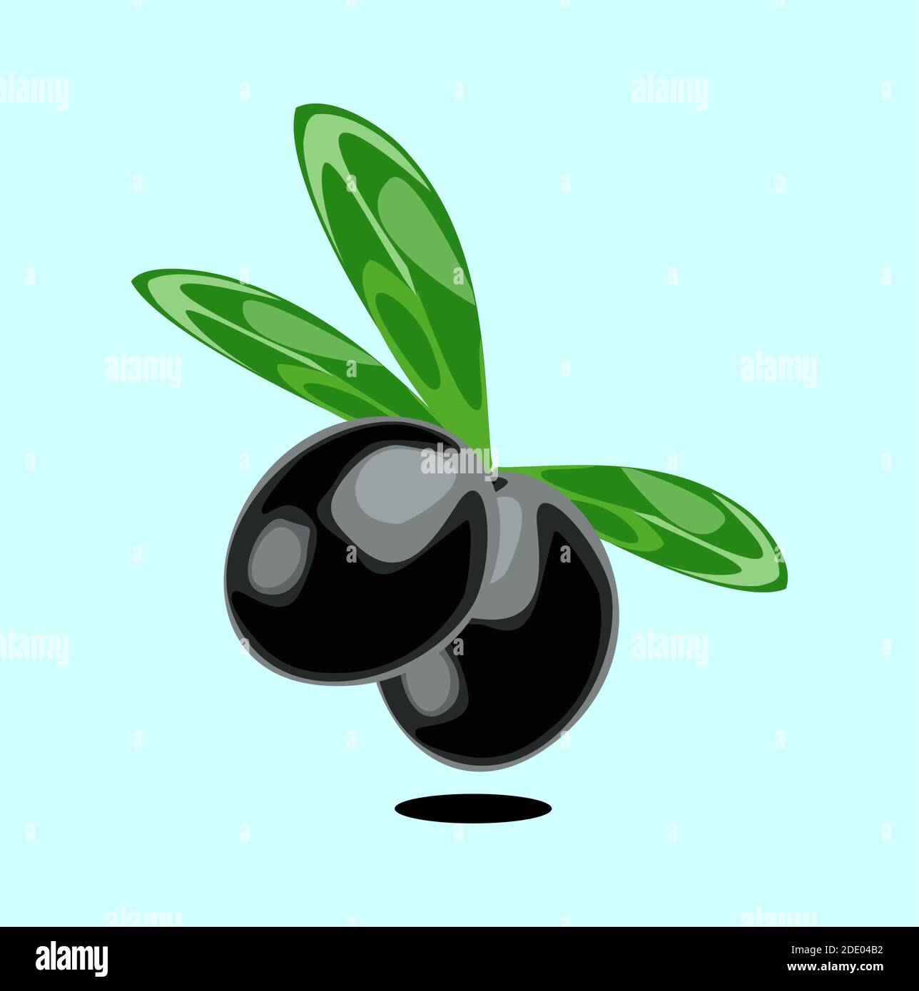 Isolated black olives with leaves vector illustration Stock Vector ...