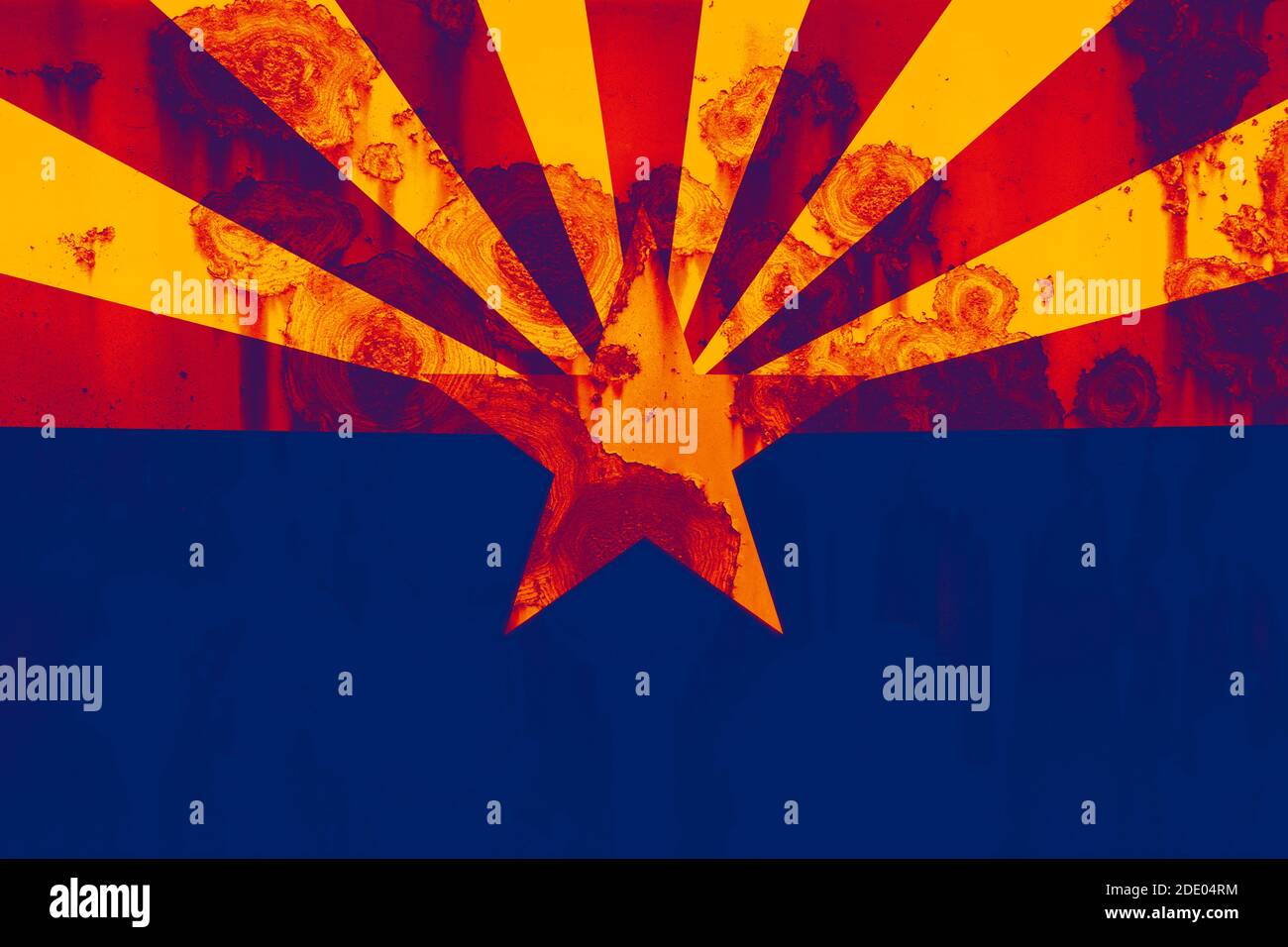 Artistic rendering of the Arizona state flag with grunge texture ...