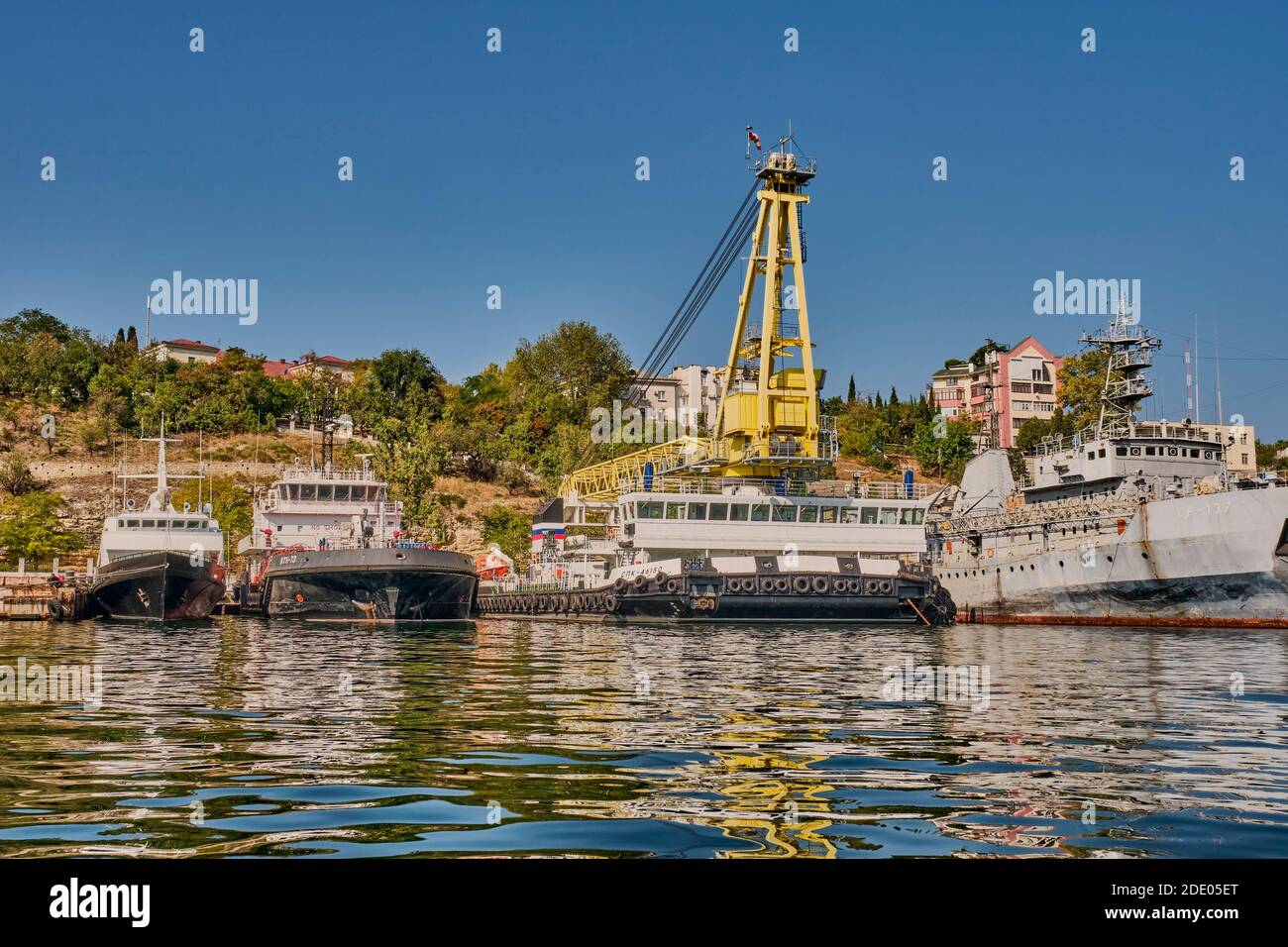 Sevastopol, Russia-September 26, 2020: Small sea tanker VTN-73, self ...