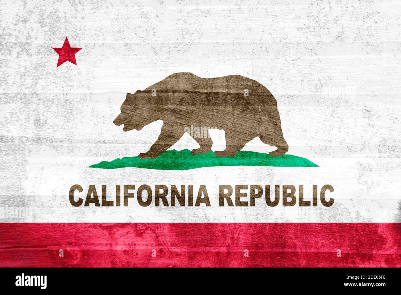 Artistic rendering of the California state flag with grunge texture ...