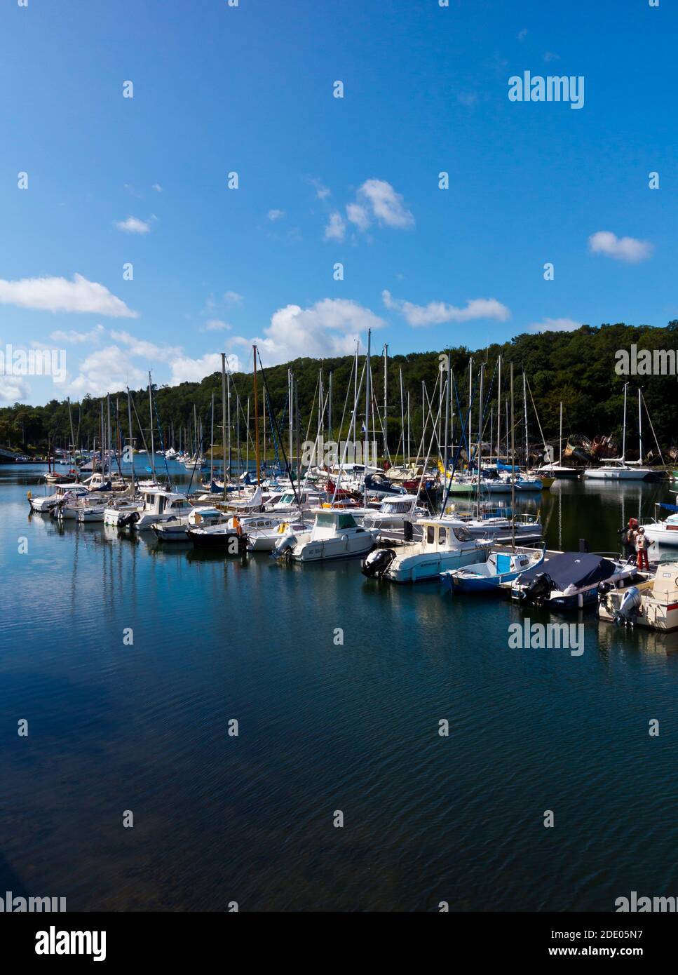 Pleasure boats in the harbour at Port Rhu in Douarnenez Finisterre ...
