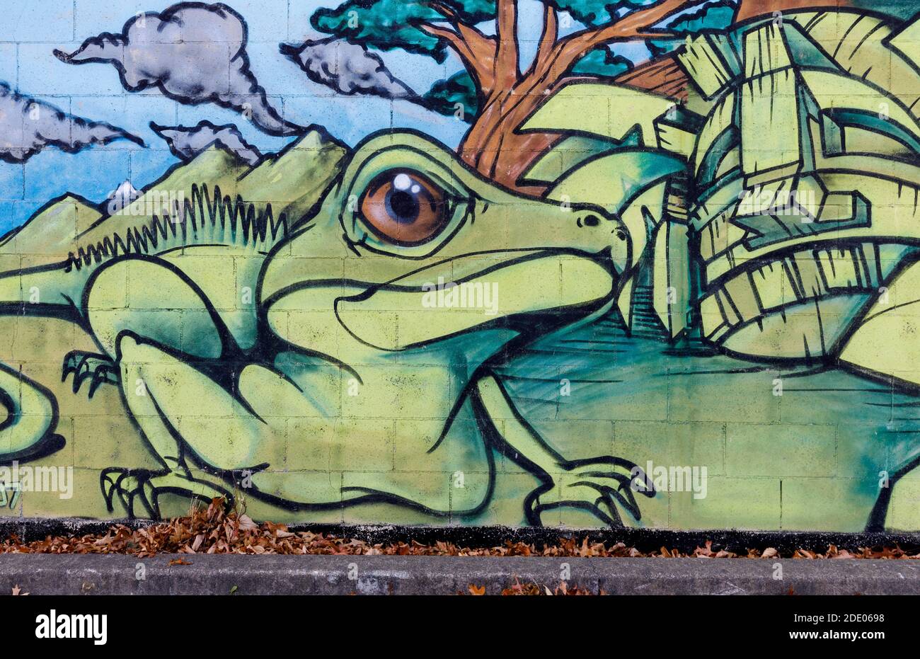 Amphibian, part of a larger mural, an example of the large canvas ...