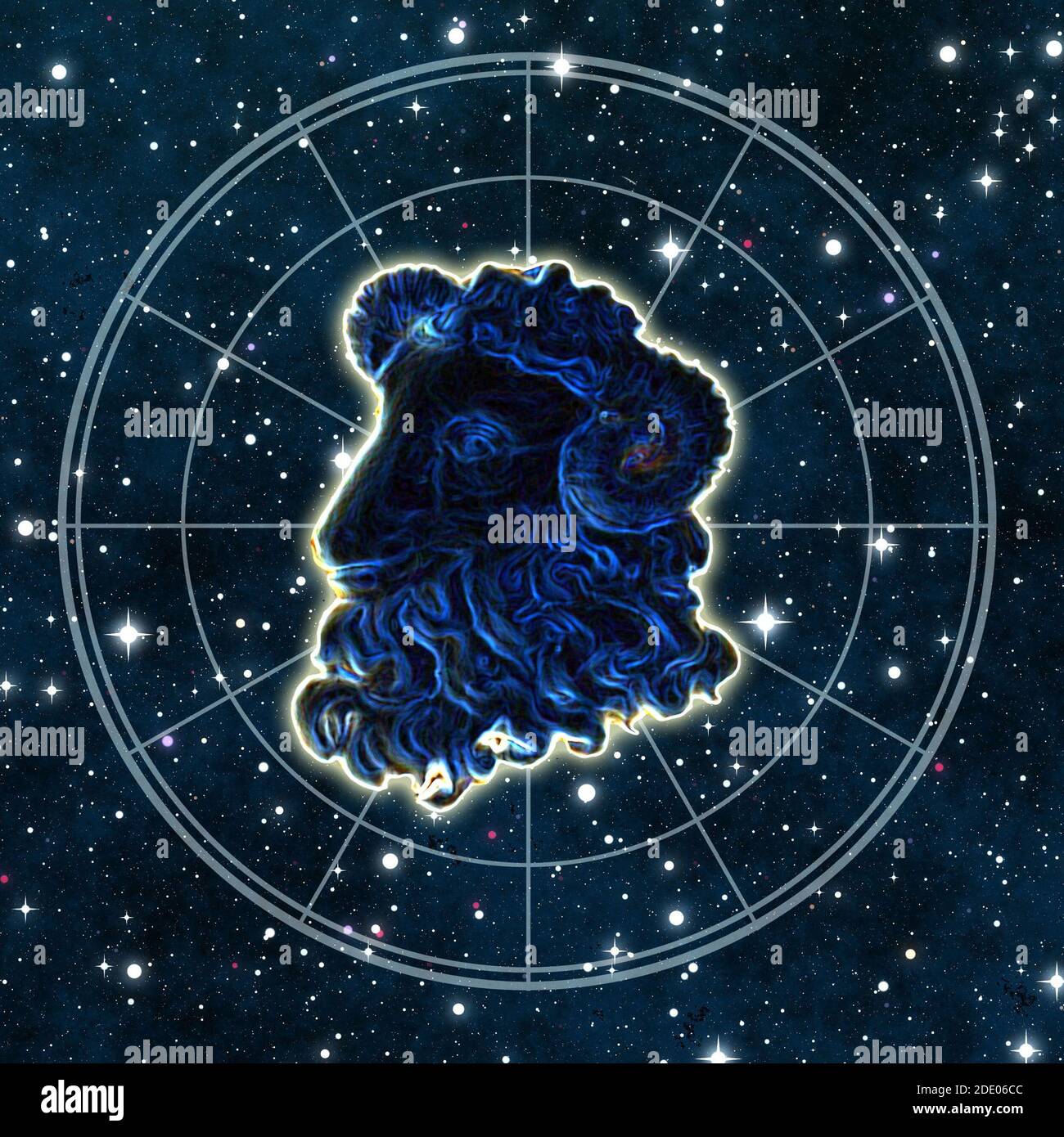 astrological symbol of Aries glowing Stock Photo - Alamy