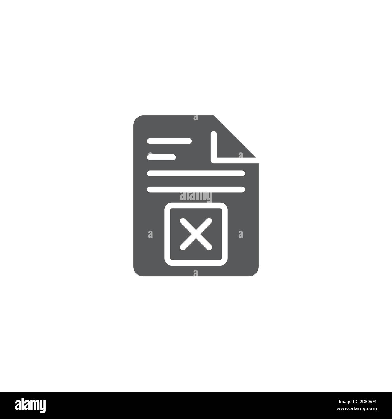 Cancel document file page restricted x icon color, line, outline vector ...
