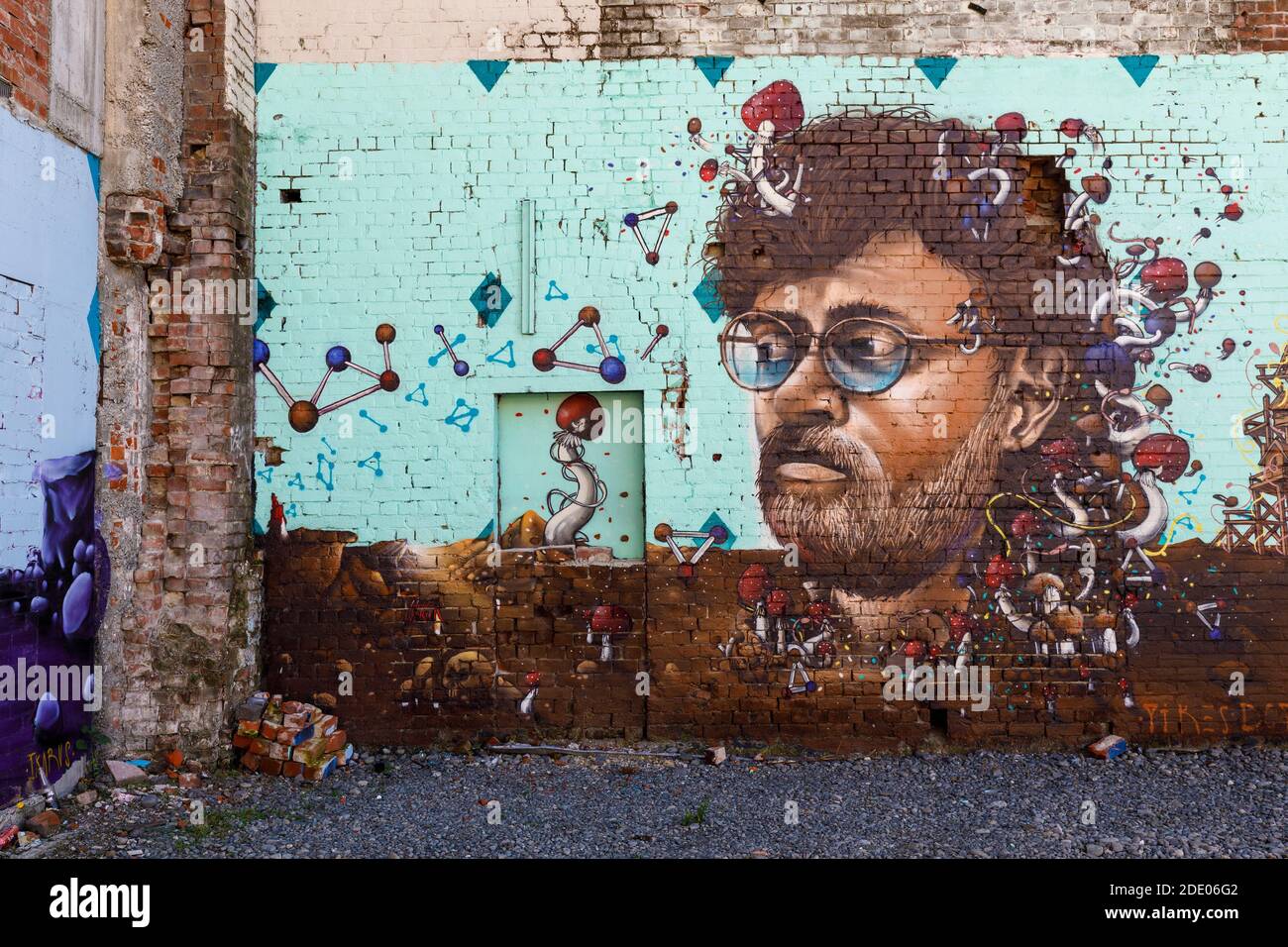 Street art work, Otautahi, of Jacob Yikes in Christchurch, New Zealand ...