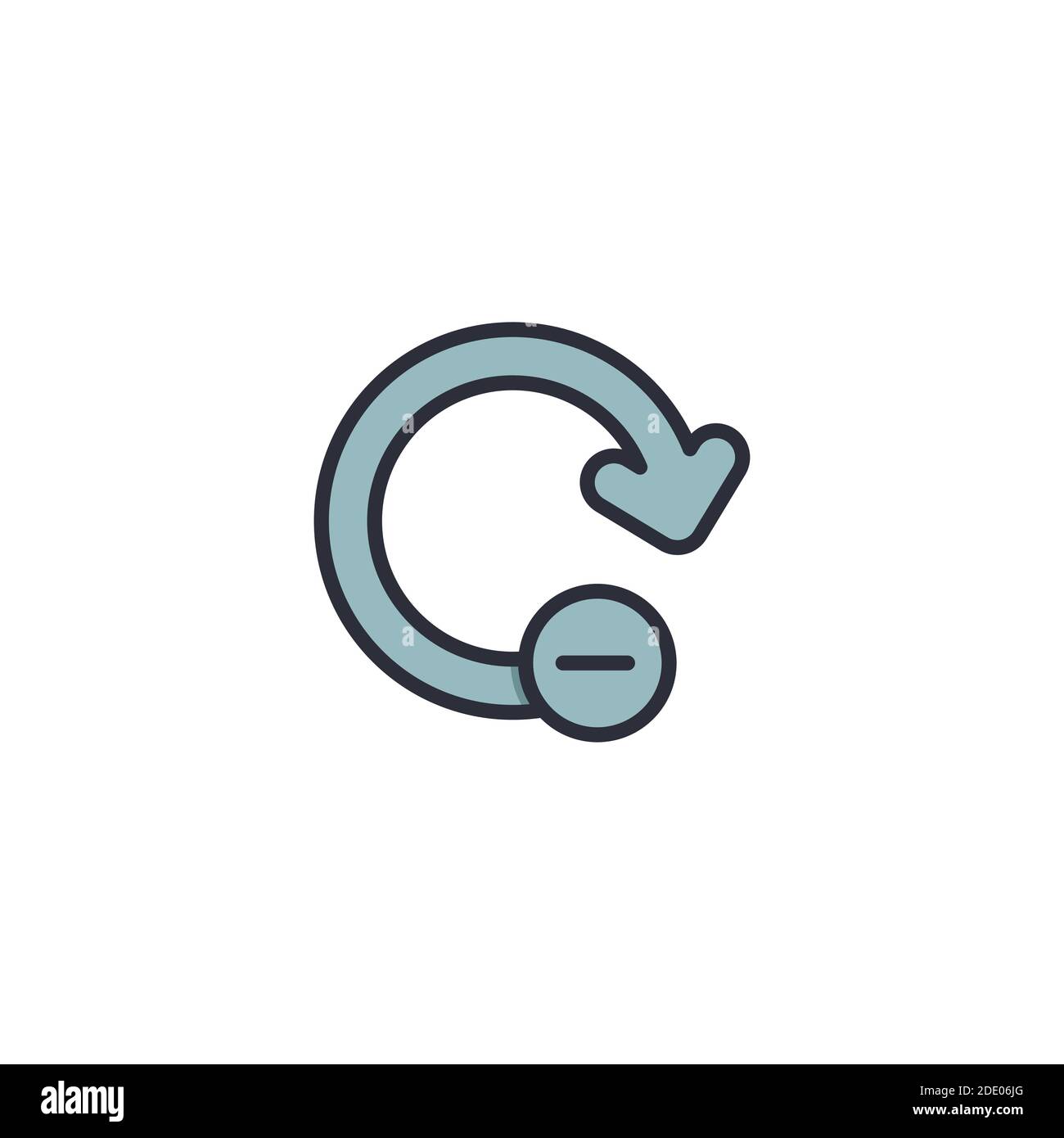 Clock icon. Time reduce color, line, outline vector sign, linear style ...