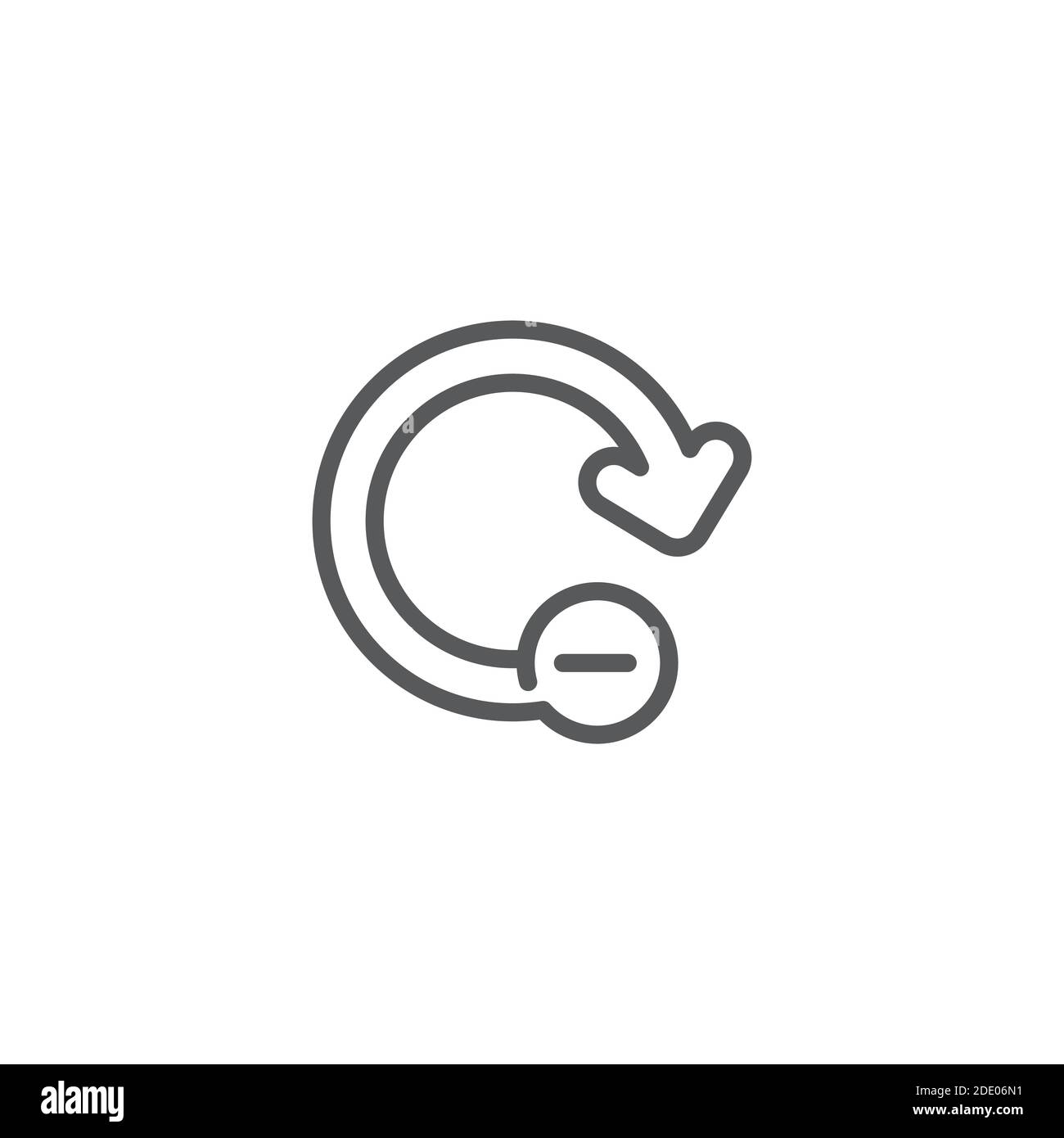 Clock icon. Time reduce color, line, outline vector sign, linear style ...