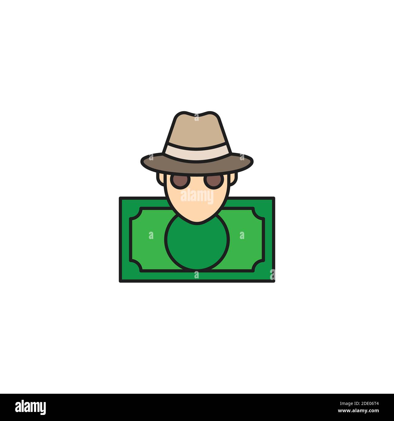 fraud color, line, outline vector sign, linear style pictogram isolated ...