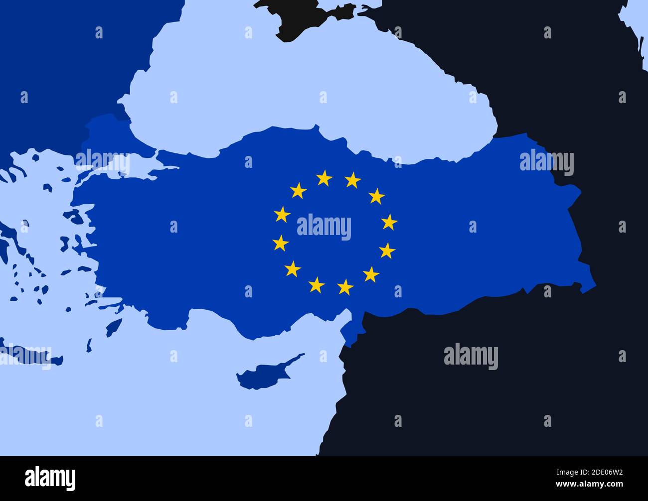 Turkey as member of European Union. Turkish state in the colors of EU ...