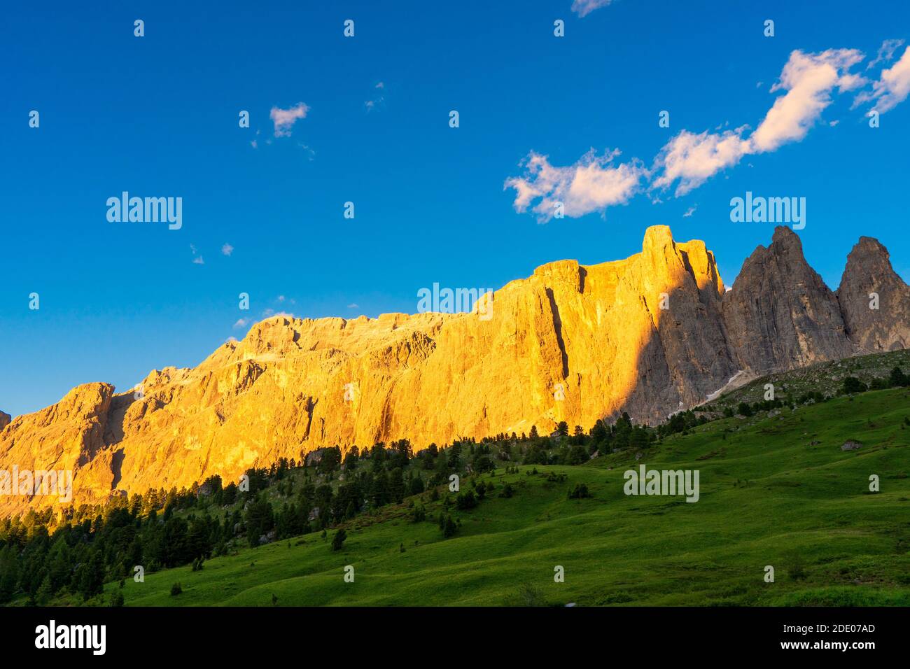 Wonderful landscape of Dolomite Alps during sunset. Location: sass dai ...