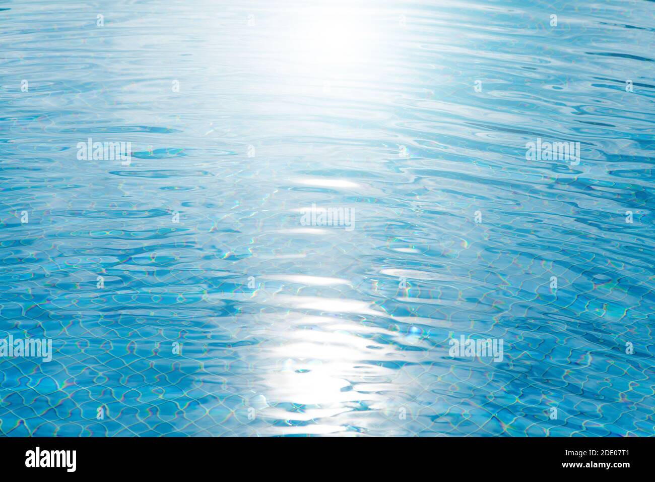 Sunny swimming pool in tropical resort. Summer vacation concept with ...