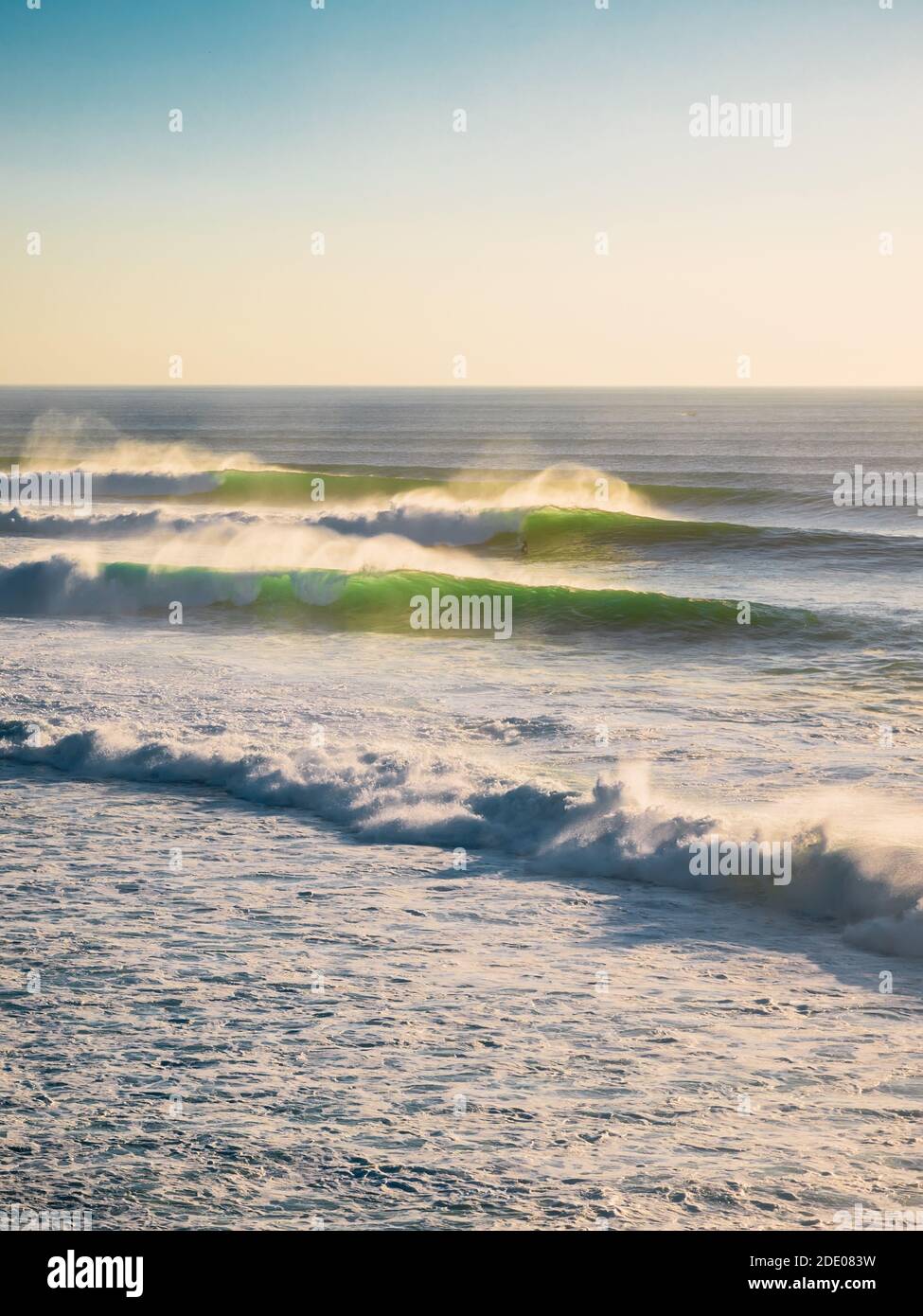 Big and long waves in ocean. Perfect swell for surfing Stock Photo - Alamy
