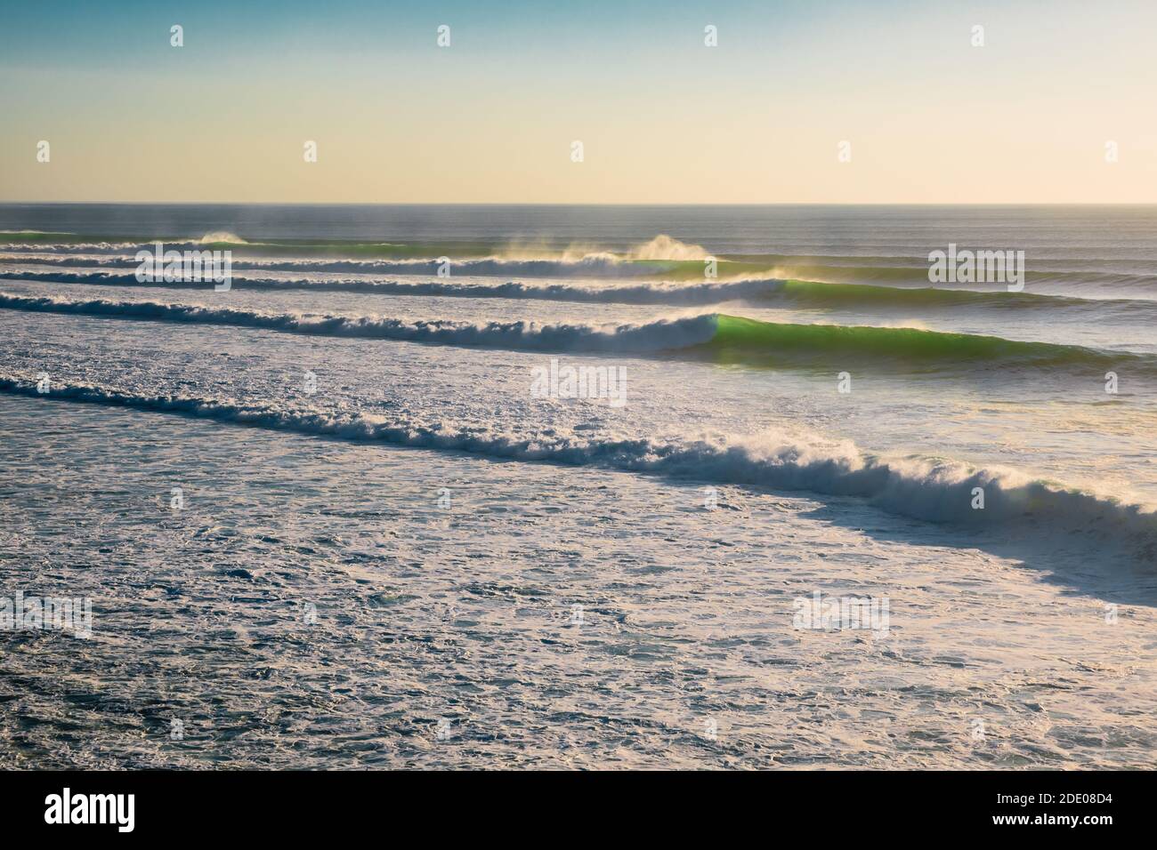 Big and long waves in ocean. Perfect swell for surfing Stock Photo - Alamy