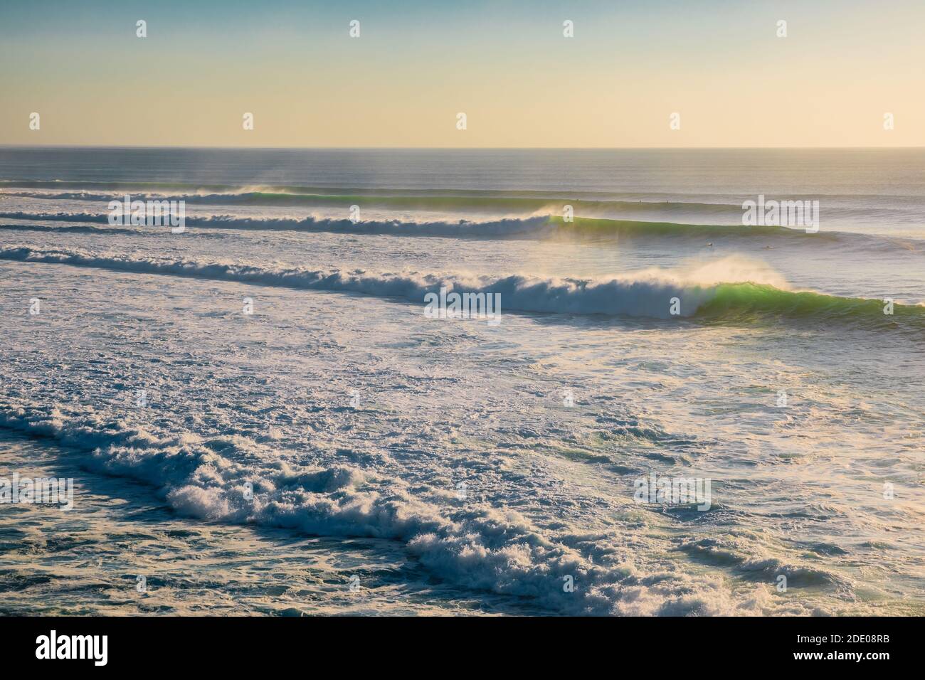 Big and long waves in ocean. Perfect swell for surfing Stock Photo - Alamy