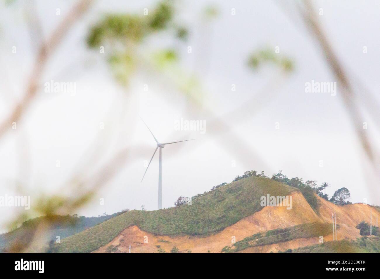 A wind turbine atop the mountains of Aklan, Philippines Stock Photo - Alamy