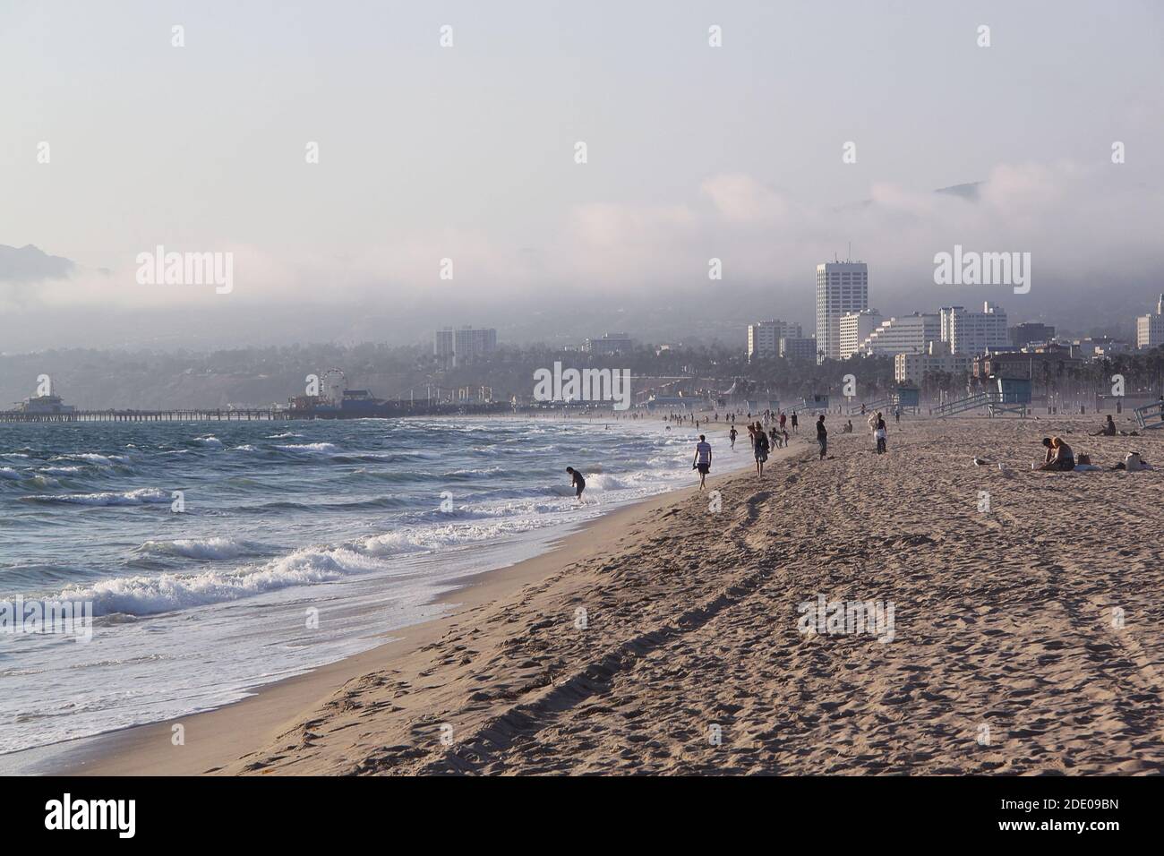 Amazing beauty sand beach Pacific ocean of Los Angeles on a summer ...