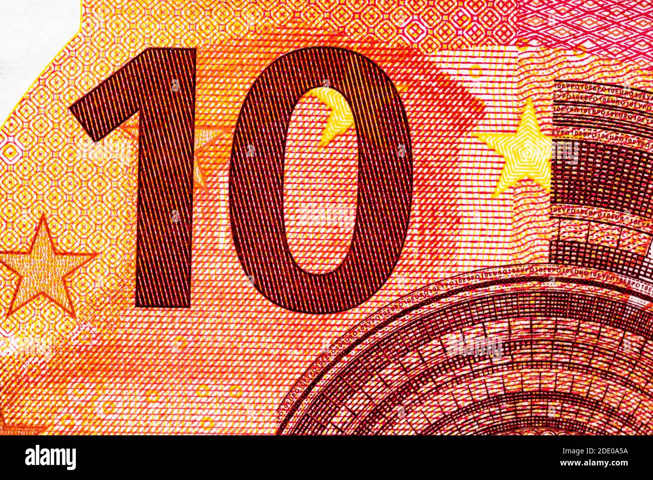 Selective focus on detail of euro banknotes. Close up macro detail of ...