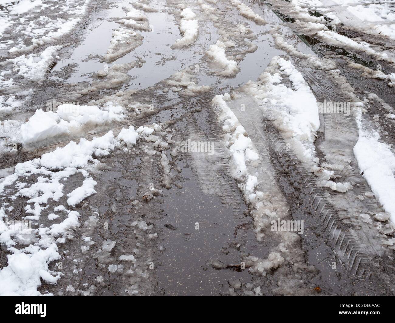 Ice melting on pavement road hi-res stock photography and images - Alamy