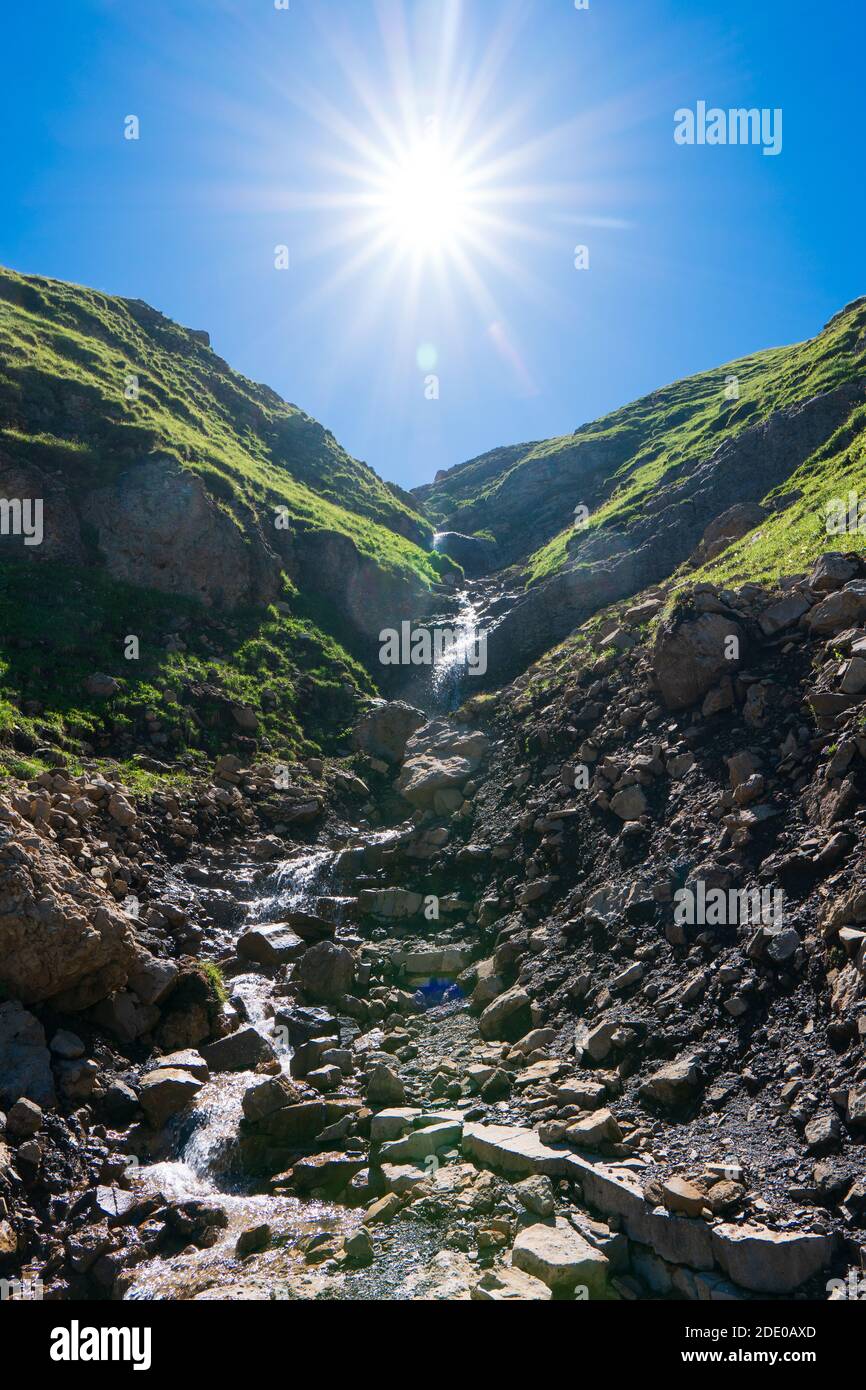 Waterfall in the Dolomites, Italy Stock Photo - Alamy