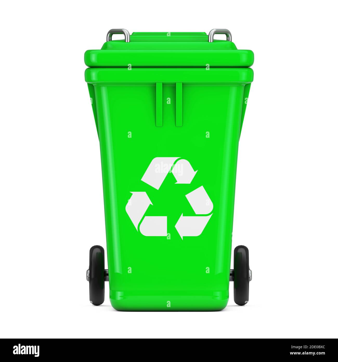 Recycle Sign Green Garbage Trash Bin on a white background. 3d ...