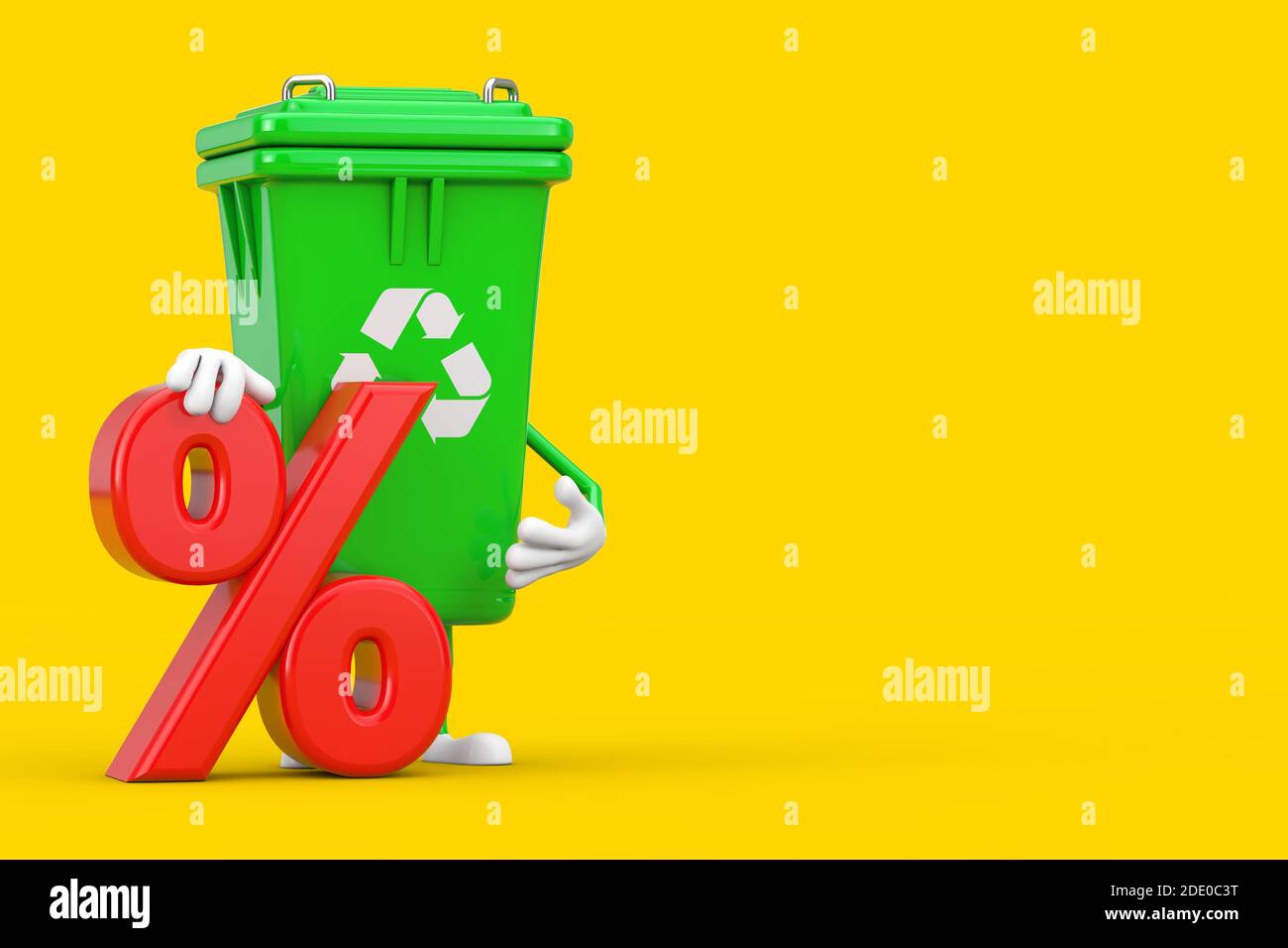 Recycle Sign Green Garbage Trash Bin Character Mascot with Red Retail ...