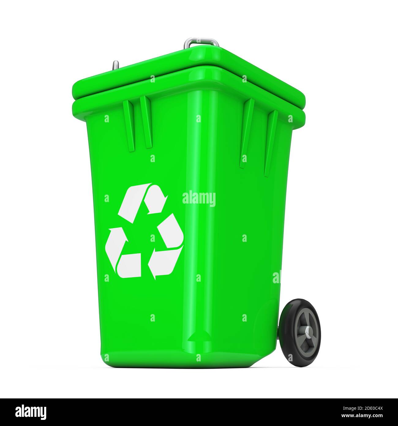 Recycle Sign Green Garbage Trash Bin on a white background. 3d ...