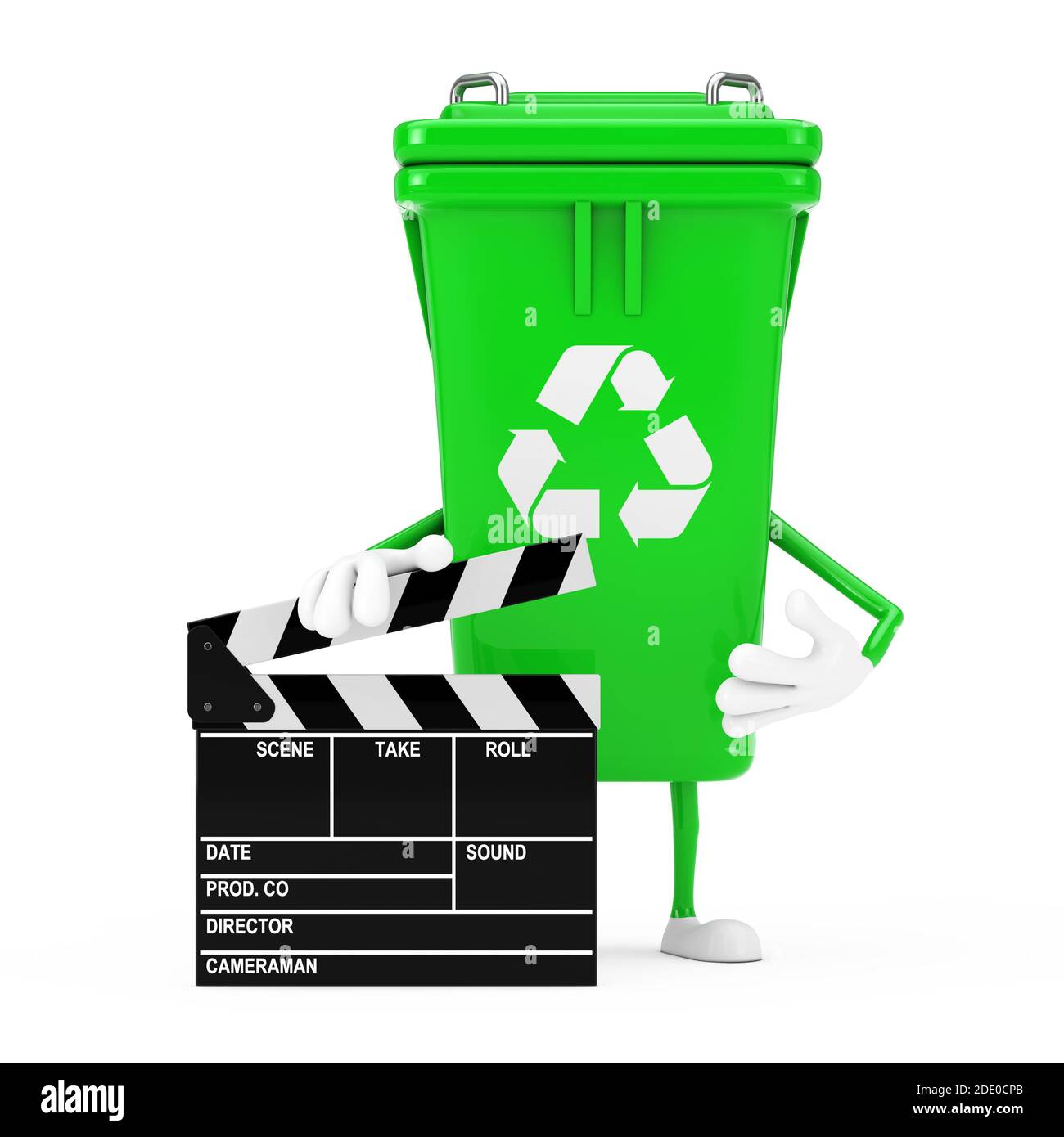 Recycle Sign Green Garbage Trash Bin Character Mascot with Movie ...